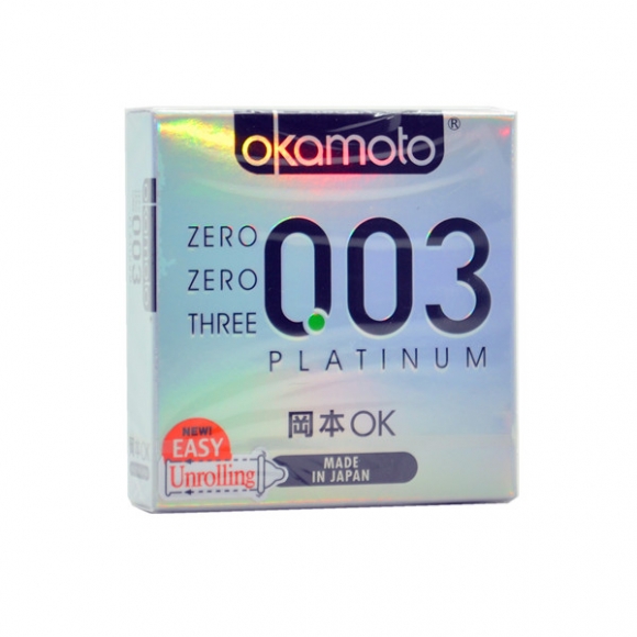 OKAMOTO ZERO ZERO THREE PLATINUM CONDOM 3'S PACK | Malaysia online Condom / Kondom / Sexual ...